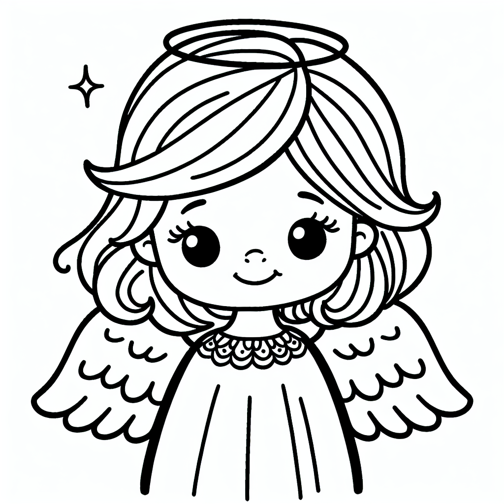 Dibujos de ángeles para imprimir y colorear