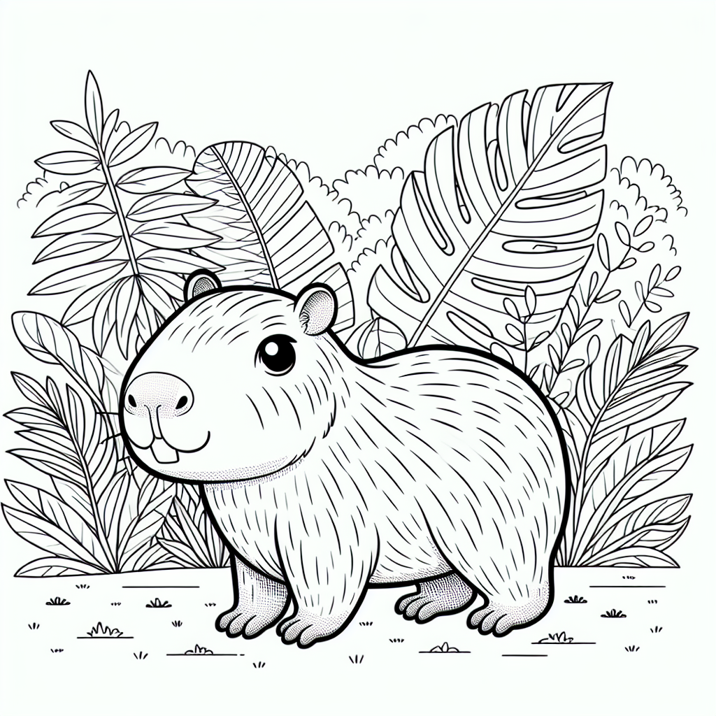 Dibujos de Capibaras para imprimir y colorear